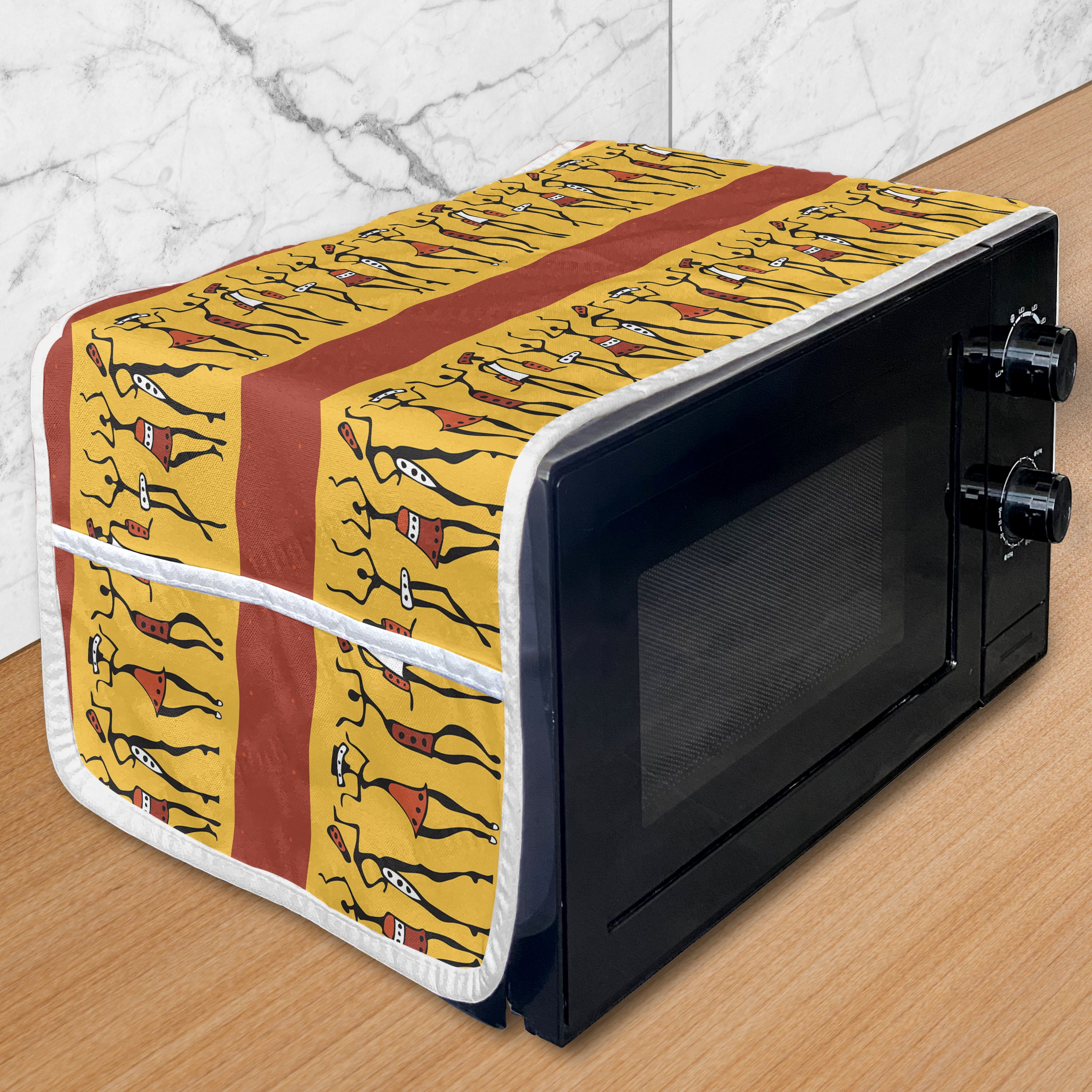 African Microwave Oven Cover, Dancing Abstract Wall Paint Indigenous ...
