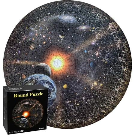 1000 Pieces Jigsaw Puzzles, Large Round Solar System Puzzle, Difficult ...