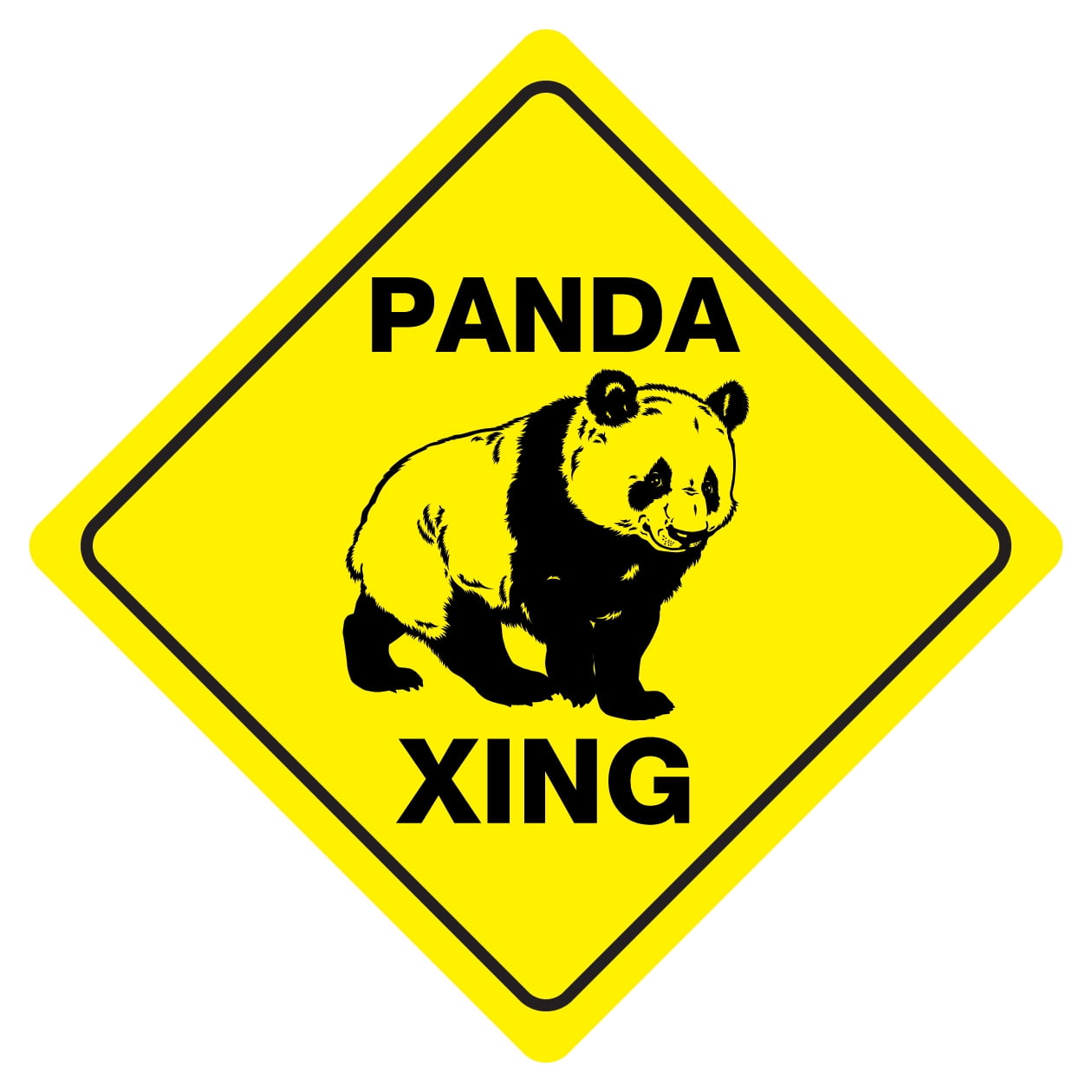 PANDA CROSSING Funny Novelty Xing Sign - Walmart.com