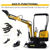 1 Ton Excavator Hydraulic Digger 13.5 hp Gas Engine Trencher Digger ...