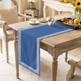 Blue Back Pattern Retro Greece Table Runner 60 Inch Long Abstract ...