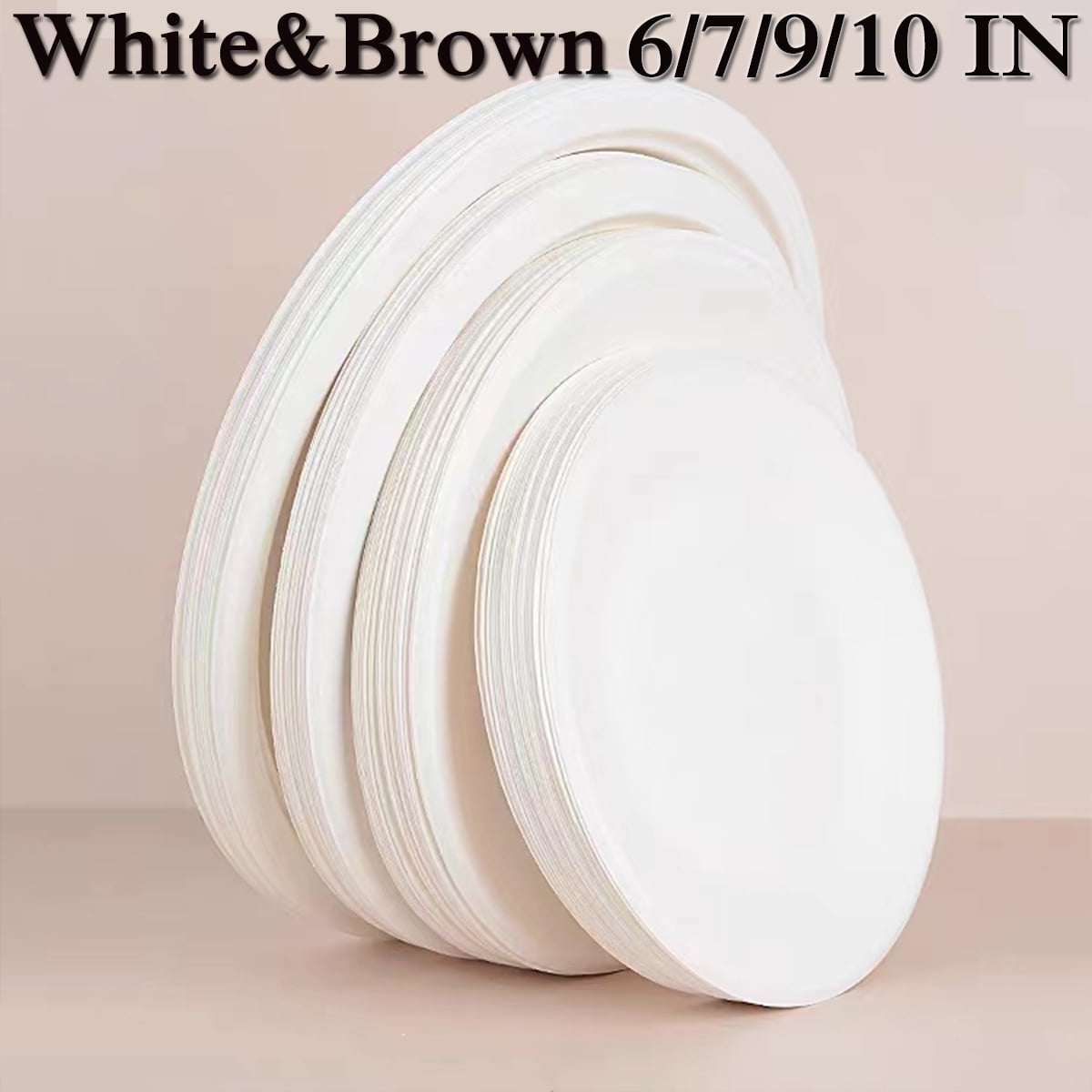 100% Compostable 6 Inch Heavy-Duty Paper Plates Eco-Friendly Disposable ...