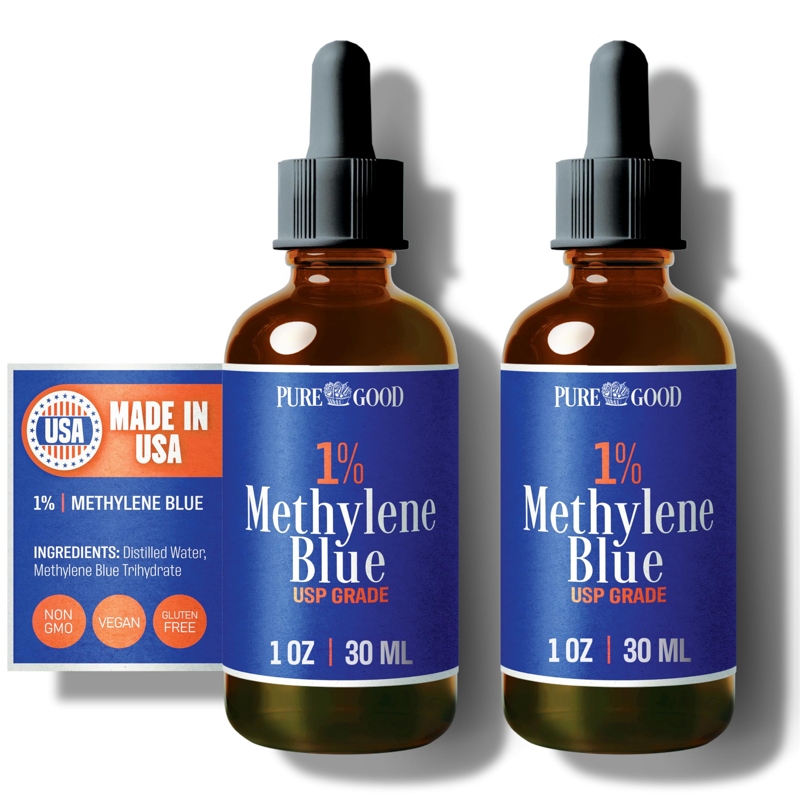 Suplemento PureGood azul de metileno al 1% de grado USP, 2 x 30 ml ...