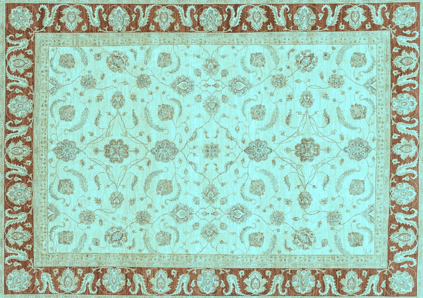 Ahgly Company Indoor Rectangle Oriental Light Blue Modern Area Rugs, 5 ...