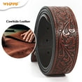 WHIPPY Western Genuine Leather Belt for Women Men Cowgirl Cowboy Scroll ...