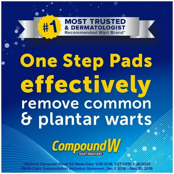 Compound W Maximum Strength Wart Removal Medicine, Waterproof Pads, 14 ...