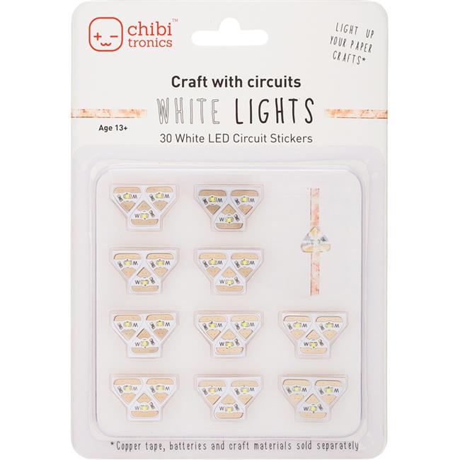 Chibitronics White LED Circuit Stickers - Megapack, 30 white LED ...