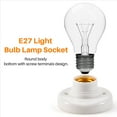 E27 White Round Plastic Lamp Base Socket Holder, Standard Edison Bulb ...