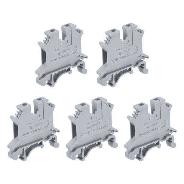DIN Rail Mount Terminal Blocks Screw Type Clamp Grey UK2.5B Pack of 20 - Walmart.ca