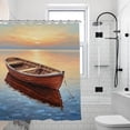 Abstract Fish Boats Reflection Print Shower Curtain,Modern Fabric ...