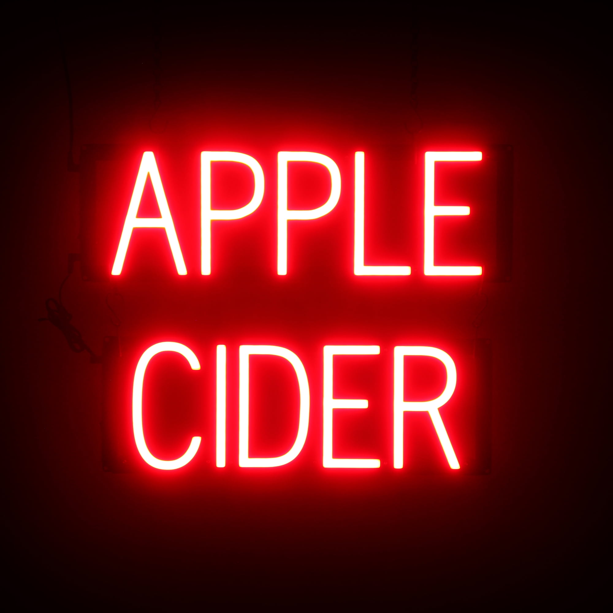 SpellBrite APPLE CIDER LED Sign for Business. 19.5" x 15.0" Red APPLE ...