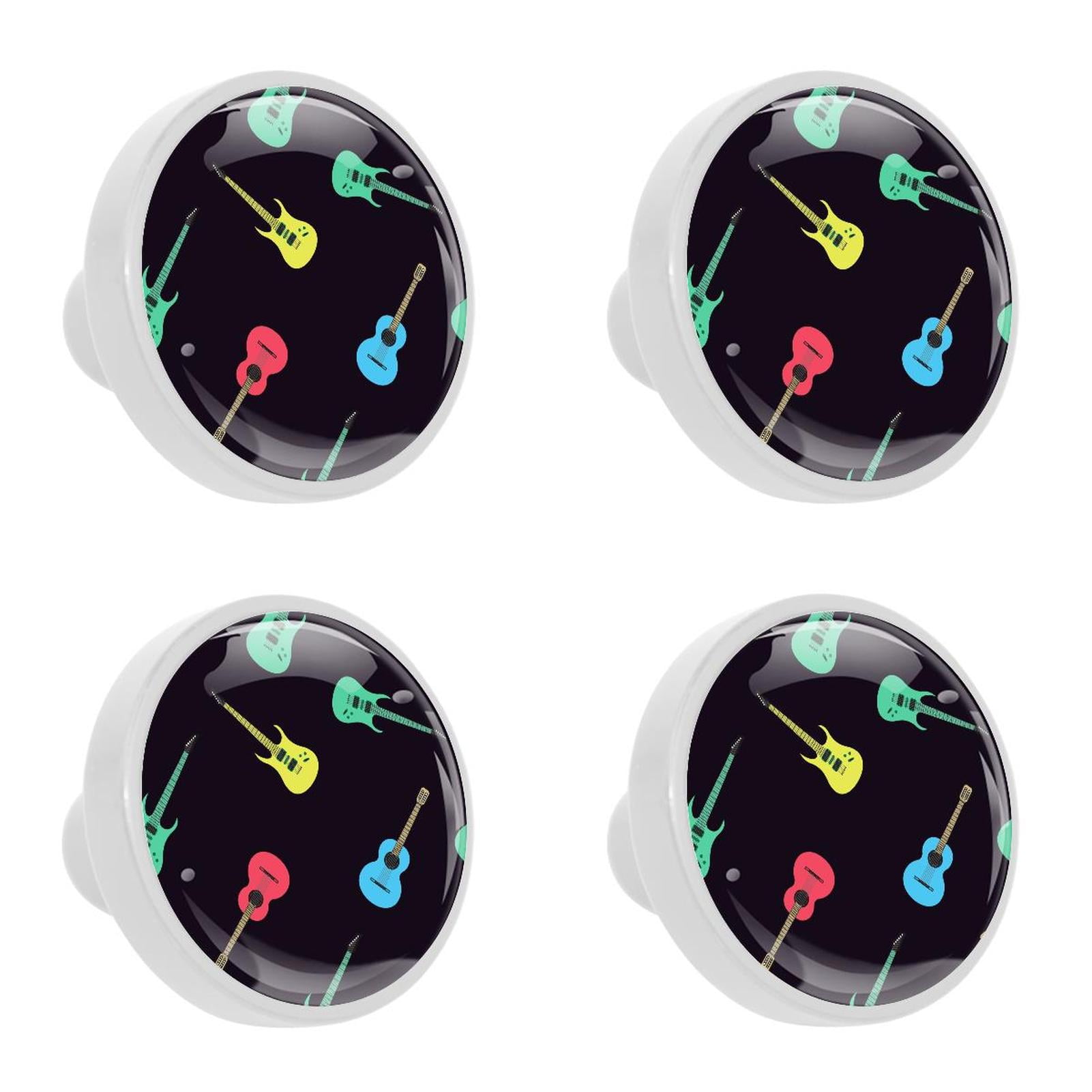 4 Pcs Acoustic Guitars Music Knobs for Kitchen Cabinet Cupboard Dresser ...