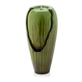 Alpine Corporation 32" Indoor and Outdoor Jar Water Fountain, Green ...