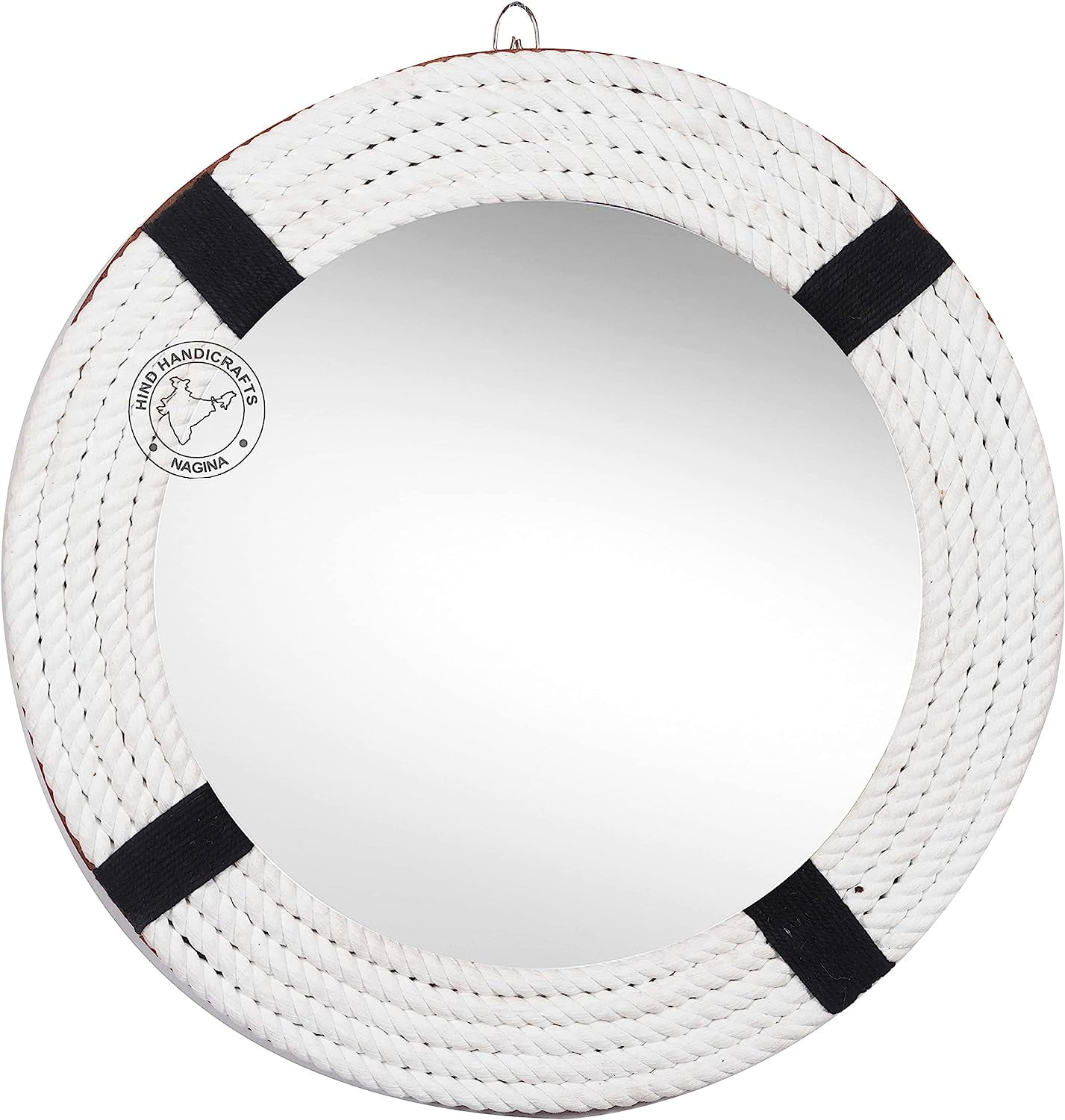 Hind Handicrafts Round Wrapped Rope Wall Mirror - Maritime Accentuated ...