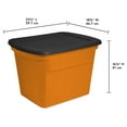Sterilite 18 Gallon Orange Plastic Storage Container Bin Tote with Lid ...