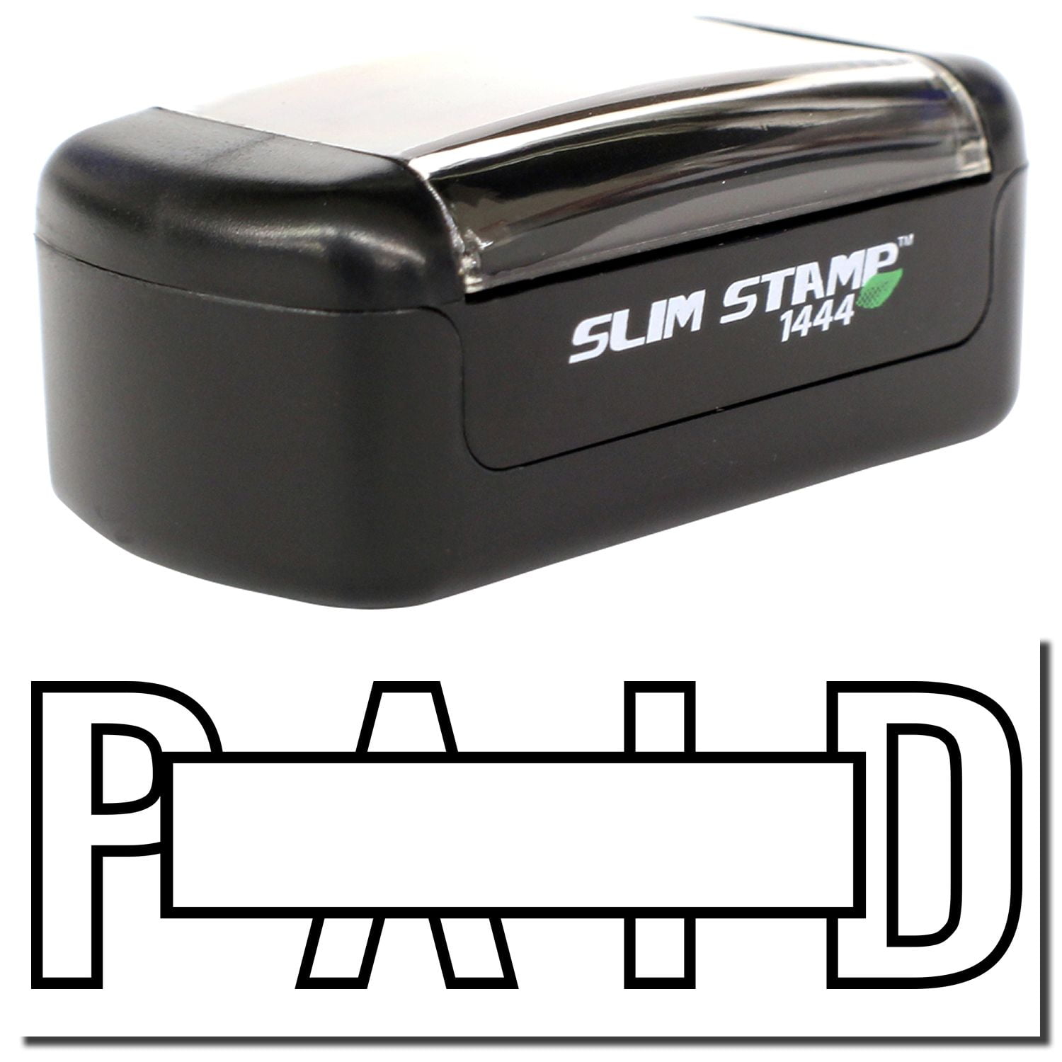 Slim Pre-Inked Outline Paid with Box Stamp, Slim 1444, Ultra Slim ...