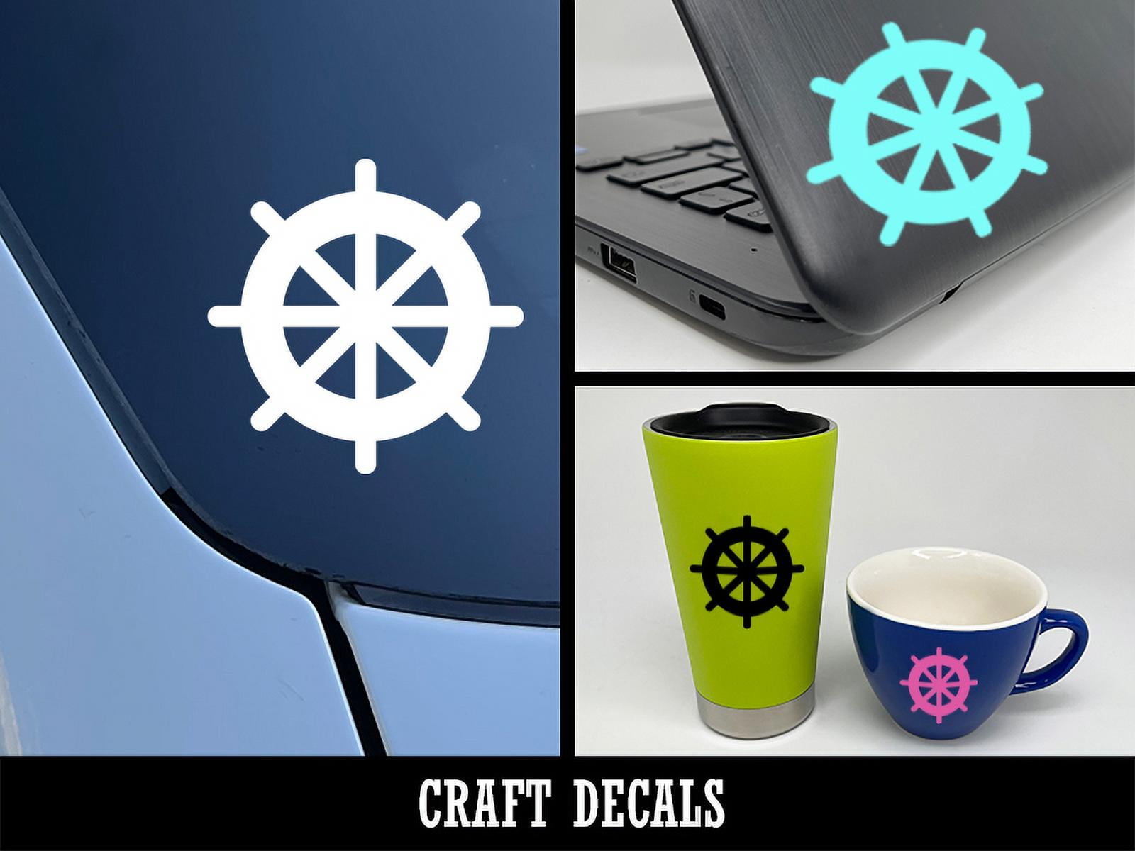 Ship Wheel Nautical Boat Craft Vinyl Indoor Outdoor Decal Sticker ...