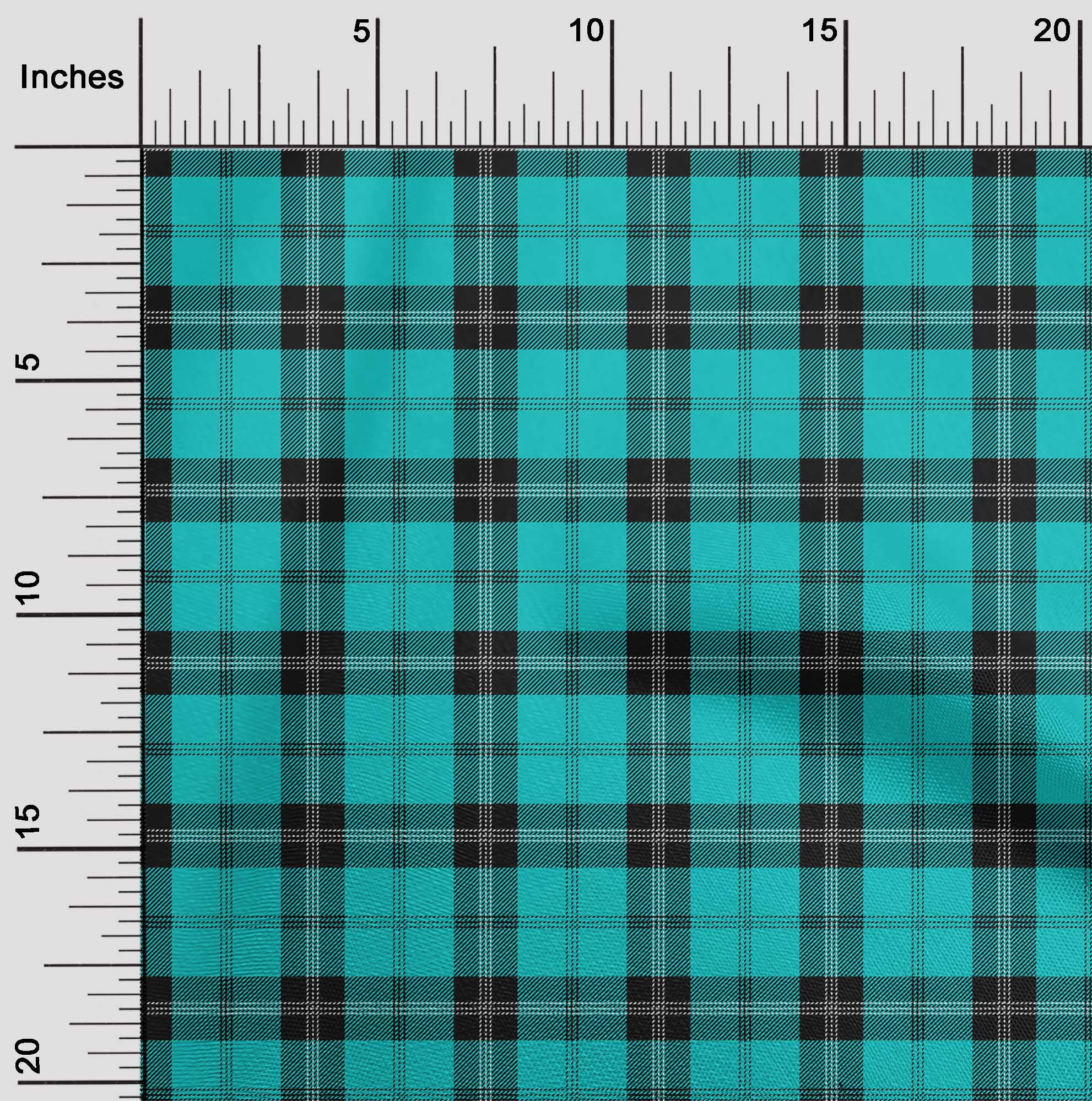 oneOone Cotton Poplin Fabric Tartan Check Print Fabric By The Yard 42 ...