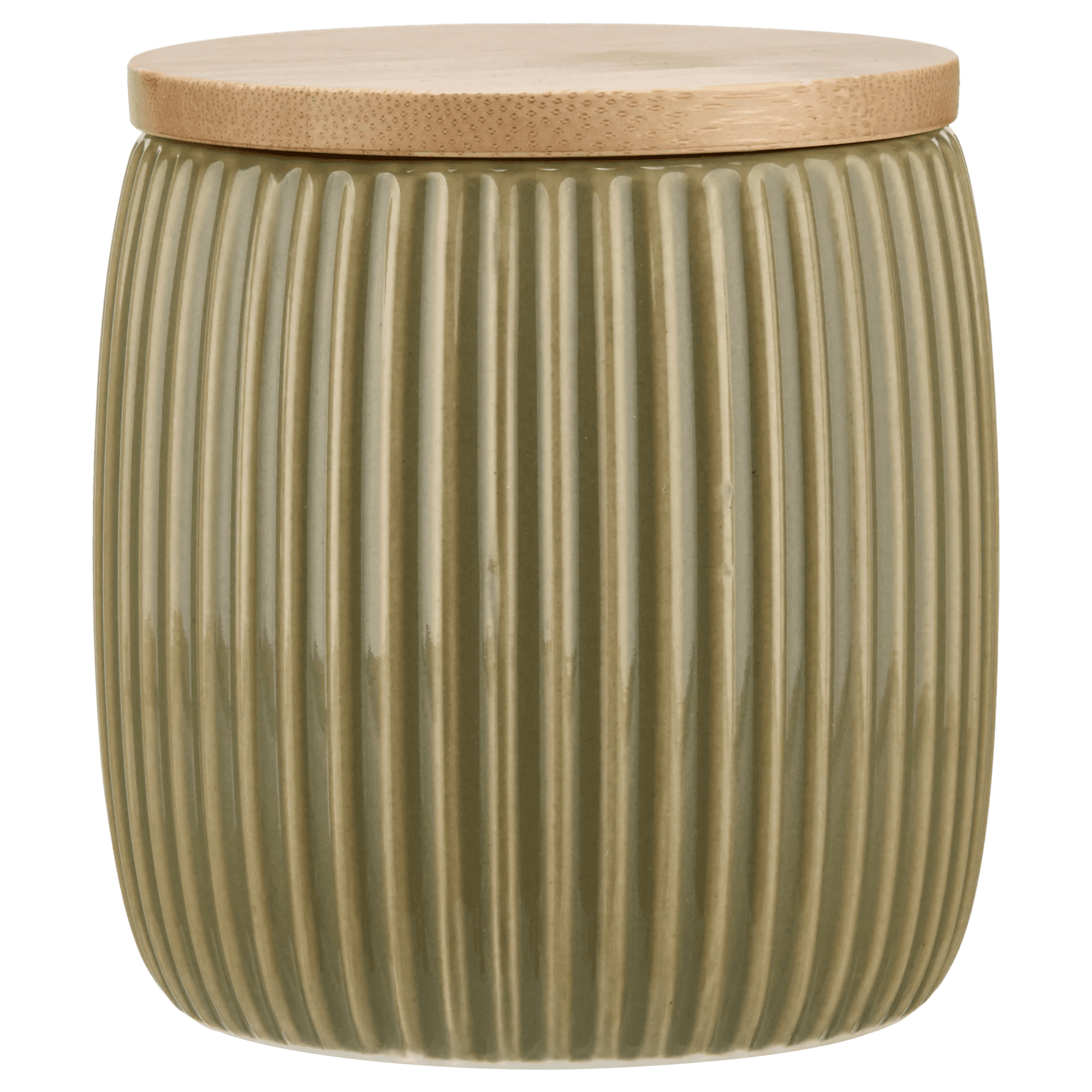 Click here for Bouclair Green Ribbed Ceramic Cotton Jar 9 X 10 In... prices