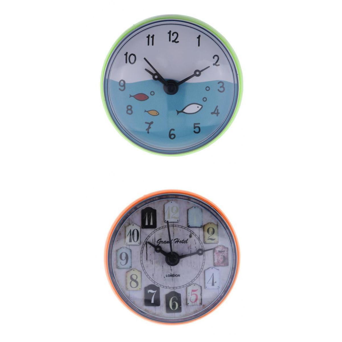 1Set Bathroom Clock Waterproof Mini Bath Wall Clock Moistureproof ...
