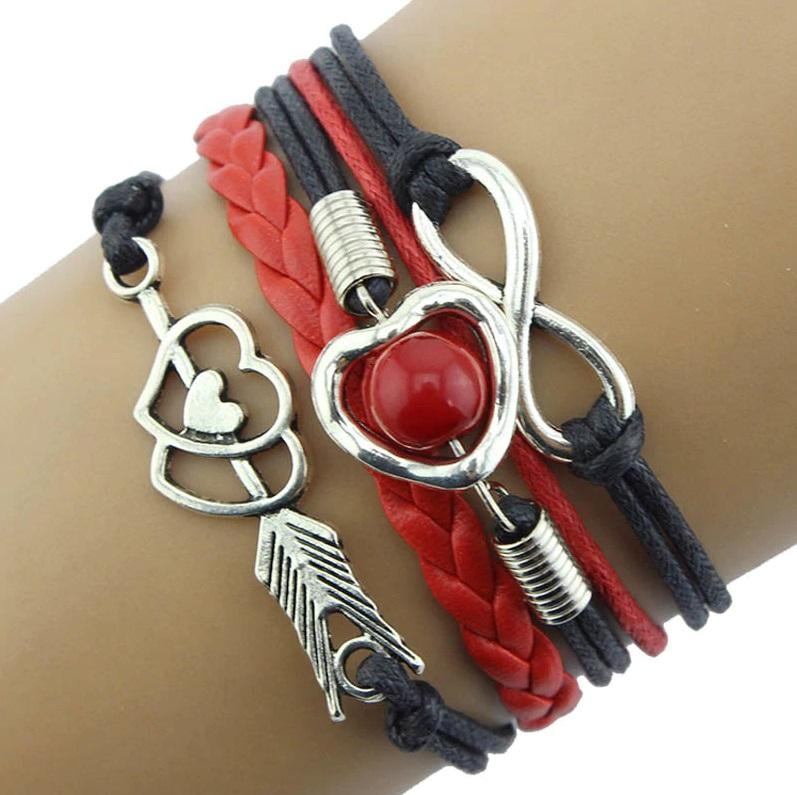 Forever Love Handmade Braided Leather Friendship Bracelet For Woman or ...