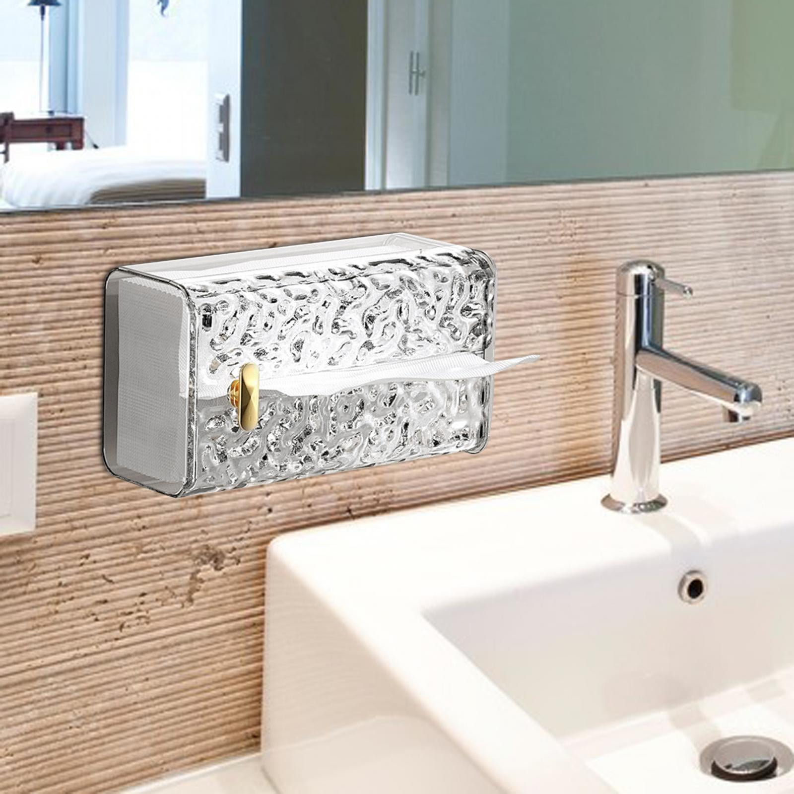 Tissue Box Holder Dispense Tissue Holder Wall Mount Durable Rectangular ...