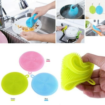 Silicone Kitchen Cooking Cleaner Tool Pot Bowl Dish Washing Cleaning ...