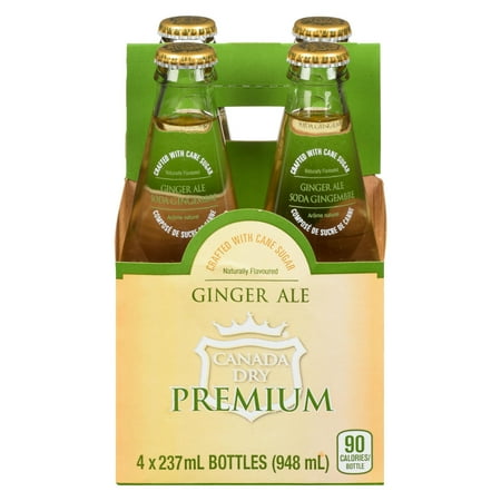 Canada Dry Craft Premium Ginger Ale Glass Bottles, 237 mL, 4 Pack ...