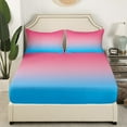 Hot Pink and Blue Sheets Full ,Rainbow Ombre Bedding Set Aesthetic Room ...