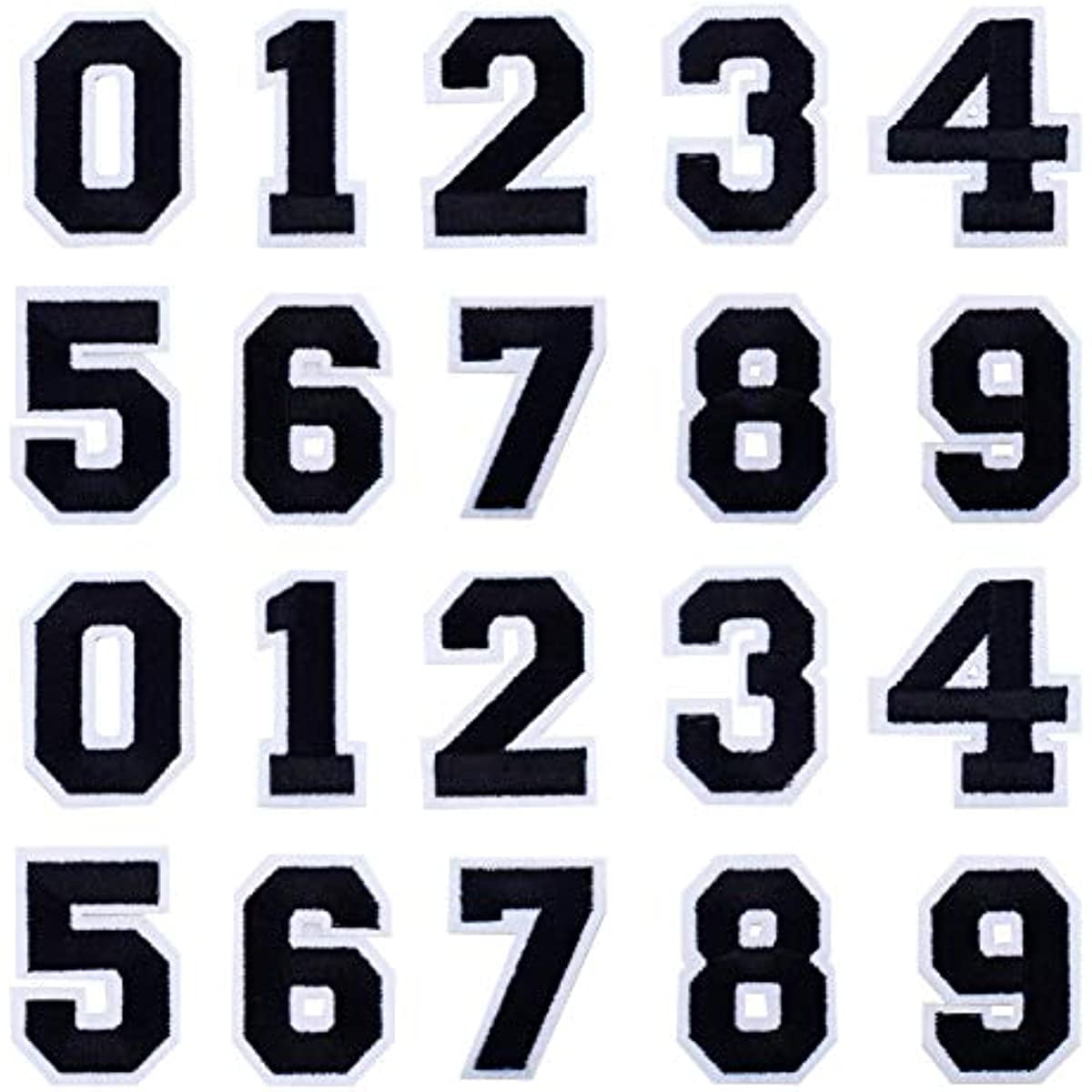 40PCS Iron On Numbers Patches 2 Inch Sew On Applique Patches 0-9 ...