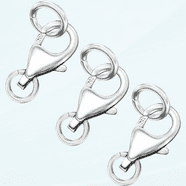 925 Sterling Silver Lobster Claw Clasp with Closed Jump Rings,Necklace ...