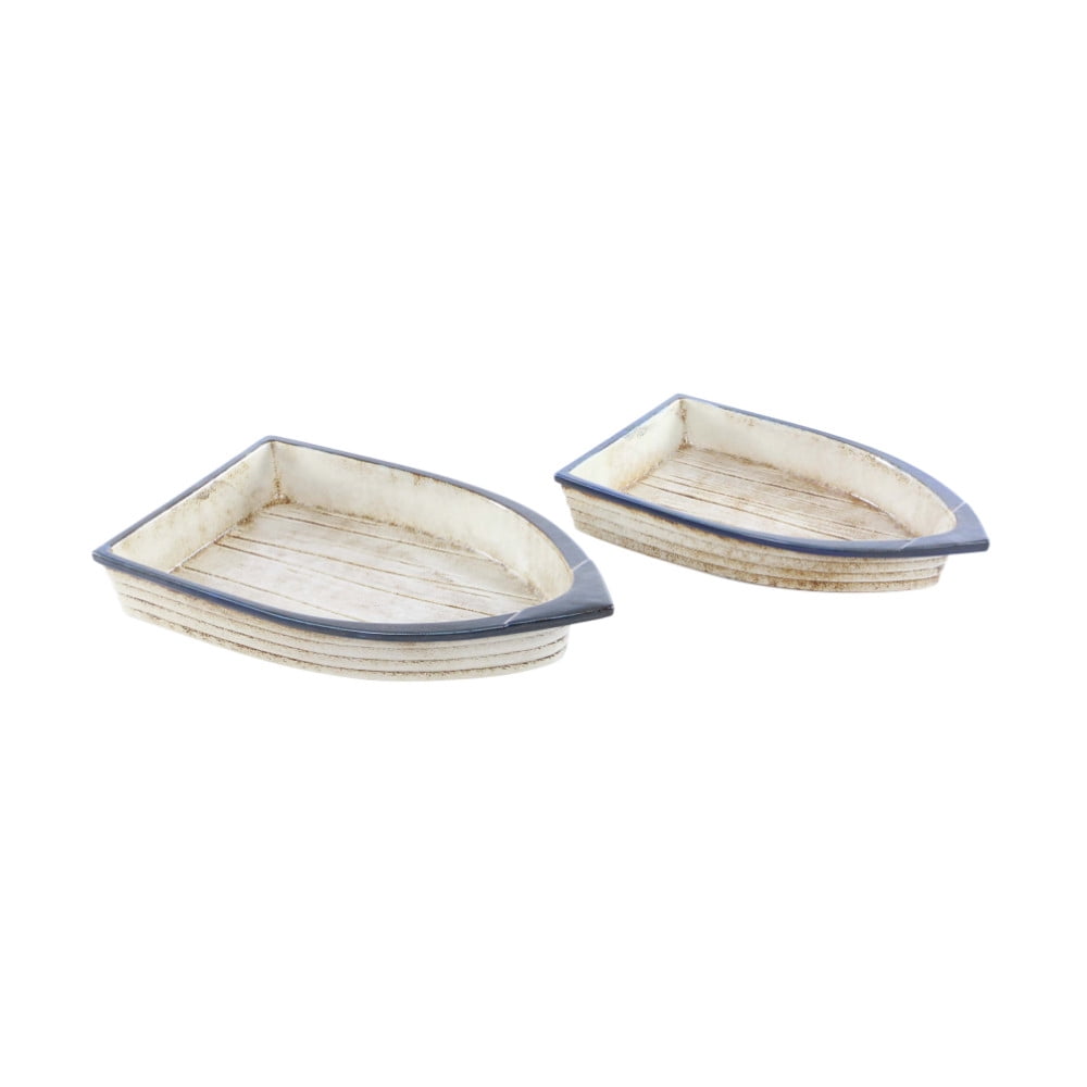 Off White Finish Ceramic Boat, Set Of 2 - Walmart.com