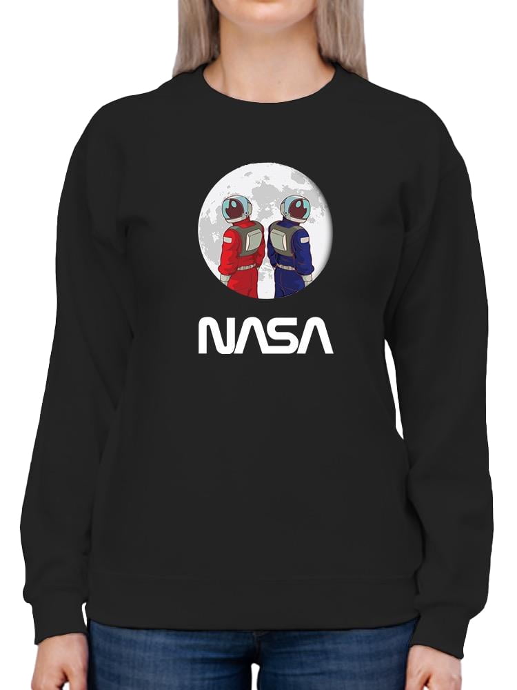 NASA Nasa Astronaut Duo Over Moon Sweatshirt Women -NASA Designs ...