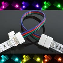 ABI 10mm 4-pin Solderless Clip-on Coupler Connector for 5050 RGB LED ...