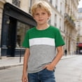 Boys Color Block Long Sleeve Shirt Crew Neck Casual Comfortable Blend ...