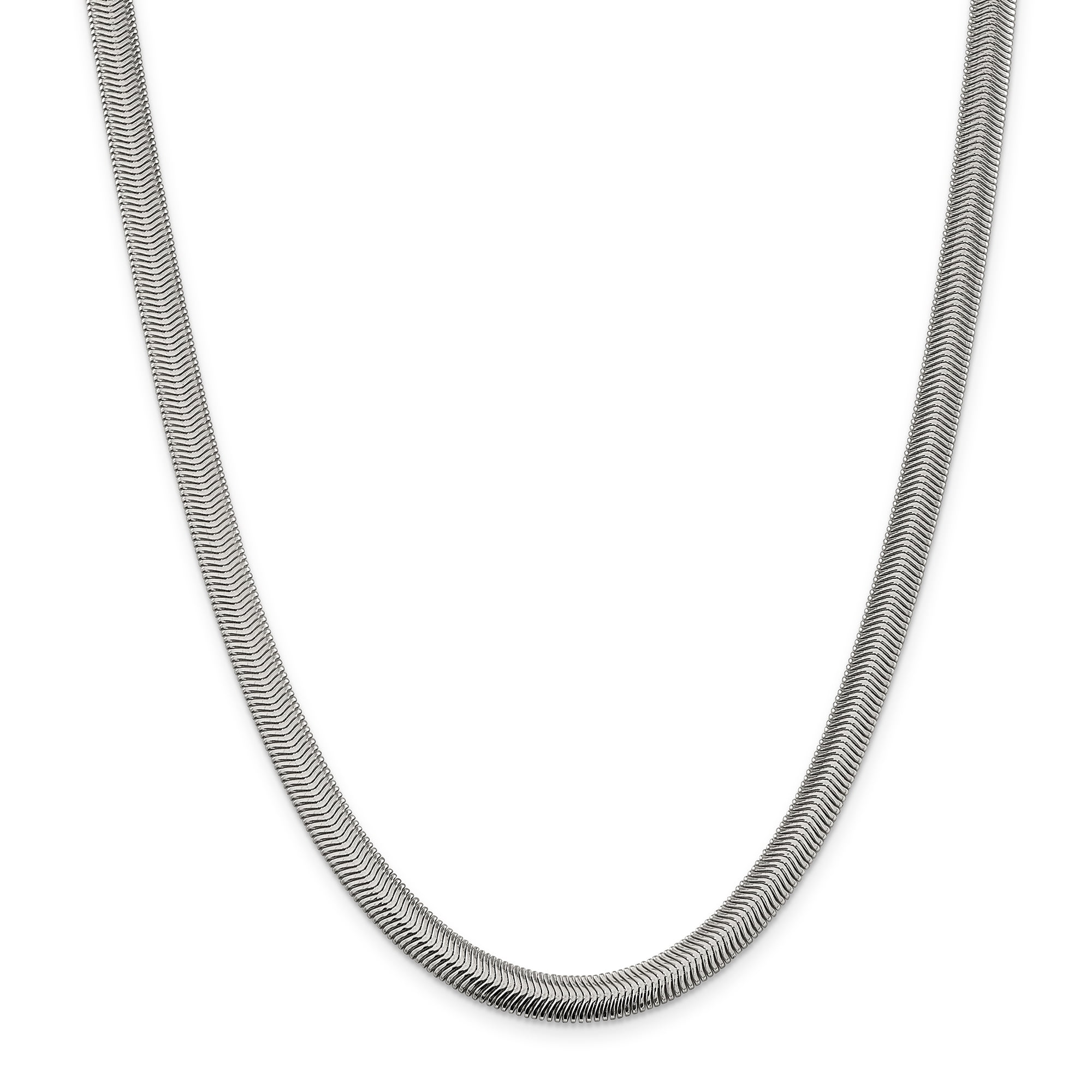 JewelryWeb - Primal Silver Sterling Silver 6.25mm Flat Oval Snake Chain ...