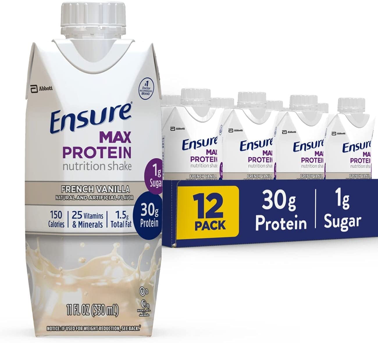 Ensure Max Protein Nutritional Shake with 30g of Protein, 1g of Sugar ...