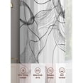Abstract Art Sheer Curtains 54 inches Long, Black and White Minimalist ...