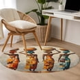 African American 3.3' Round Rug for Bedroom Reading Corner, Black Woman ...