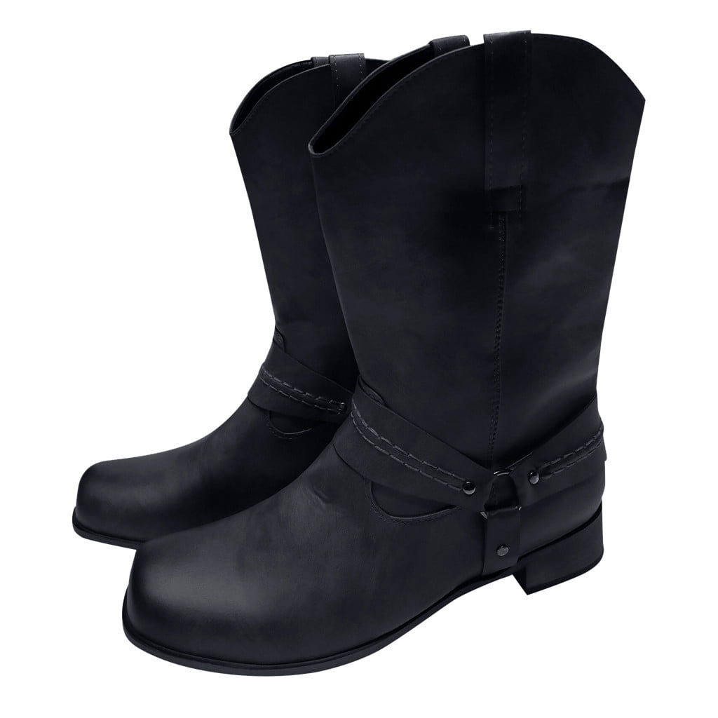 Click here for Lsljs Mens Mid-Calf Boots  Mens Leather Non-Slip S... prices