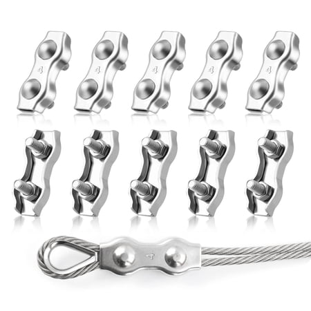 TILIYHELLO M4 Duplex Cable Tie Clips, 10 Pieces 304 Stainless Steel ...