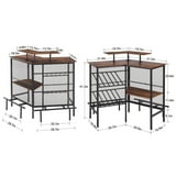 VECELO 3 Tier L-Shaped Bar Cabinet with Storage, Wine Rack for Living ...