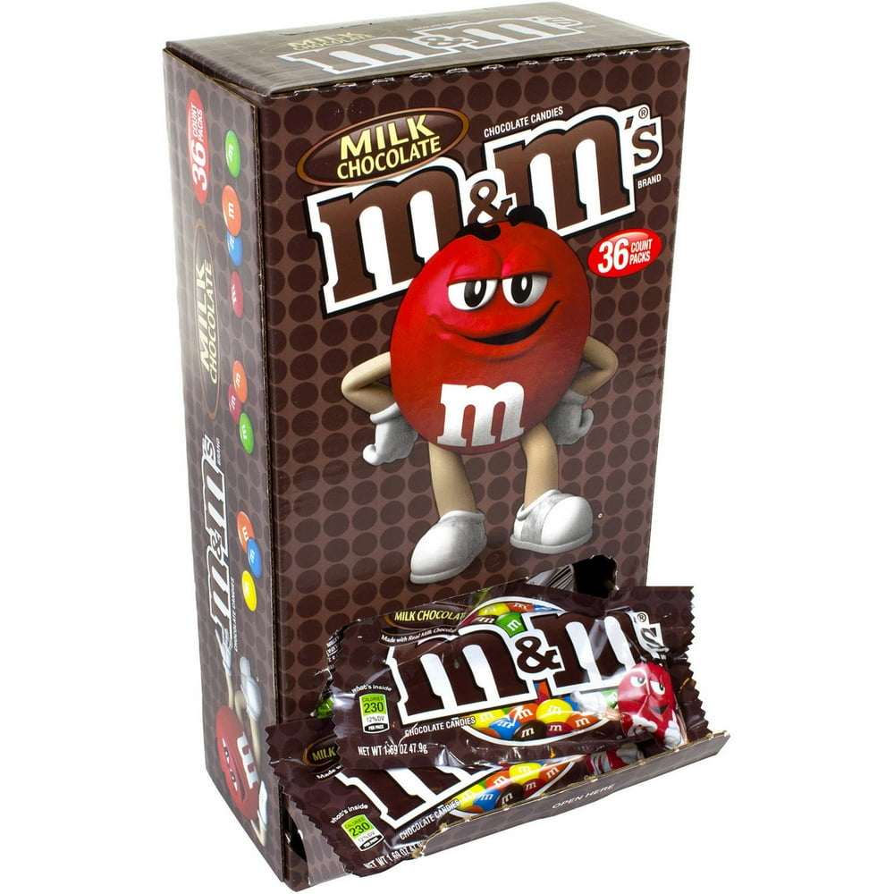 M&M'S Milk Chocolate Candies, 1.69 oz, 36 count - Walmart.com - Walmart.com