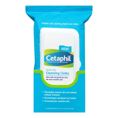 Cetaphil Gentle Skin Cleansing Cloths, 25 Ea - Walmart.com