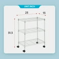 Bestoffice Heavy Duty 3 Tier Metal Utility Shelf Unit with Adjustable ...