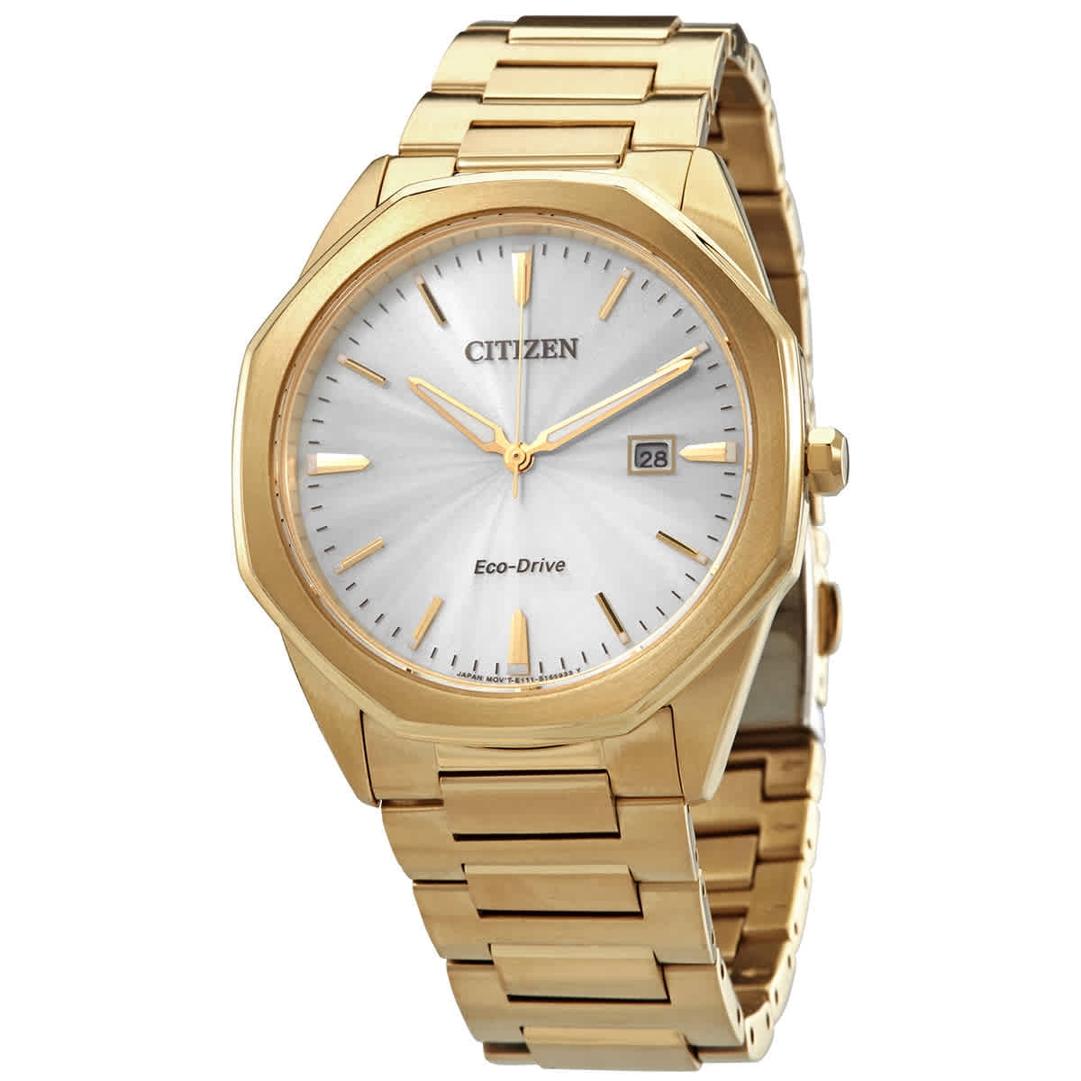 Citizen Eco-Drive Octagon Silver Dial Men Watch BM7492-57A - Walmart.com