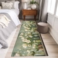 Area Rug 24×72in, Country White Floral Vintage Vase Floor Carpet Living ...