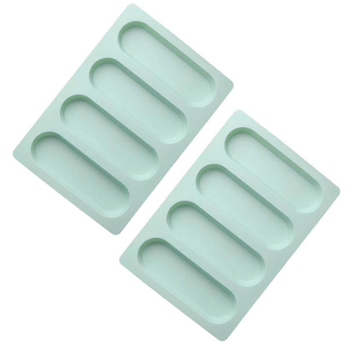 Hot Dog Bun Pan, Silicone Hot Dog Bun Mold Non-Stick Bread Form Mini ...