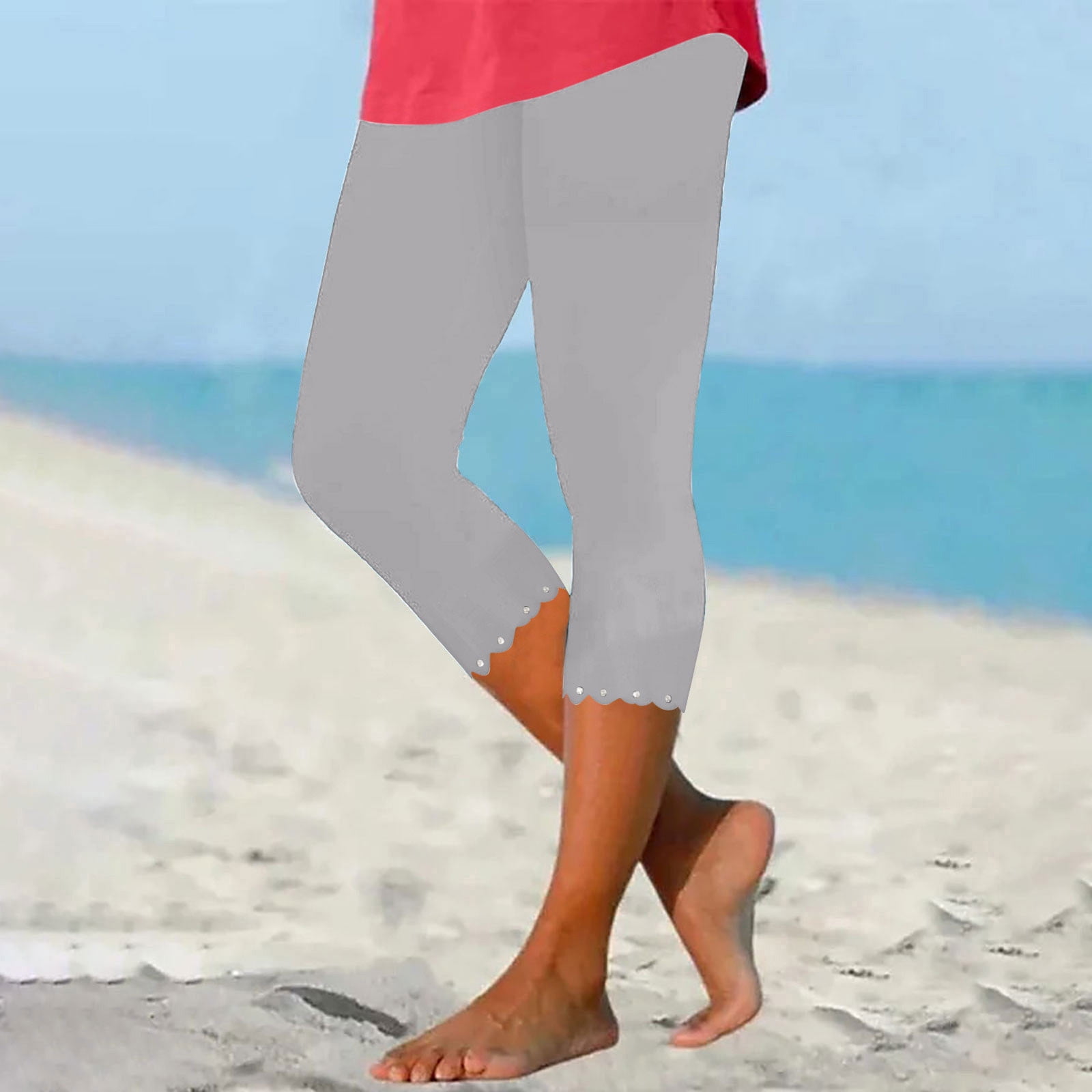 Click here for Staron Ladies Capri Pants Lightweight Casual Plus... prices