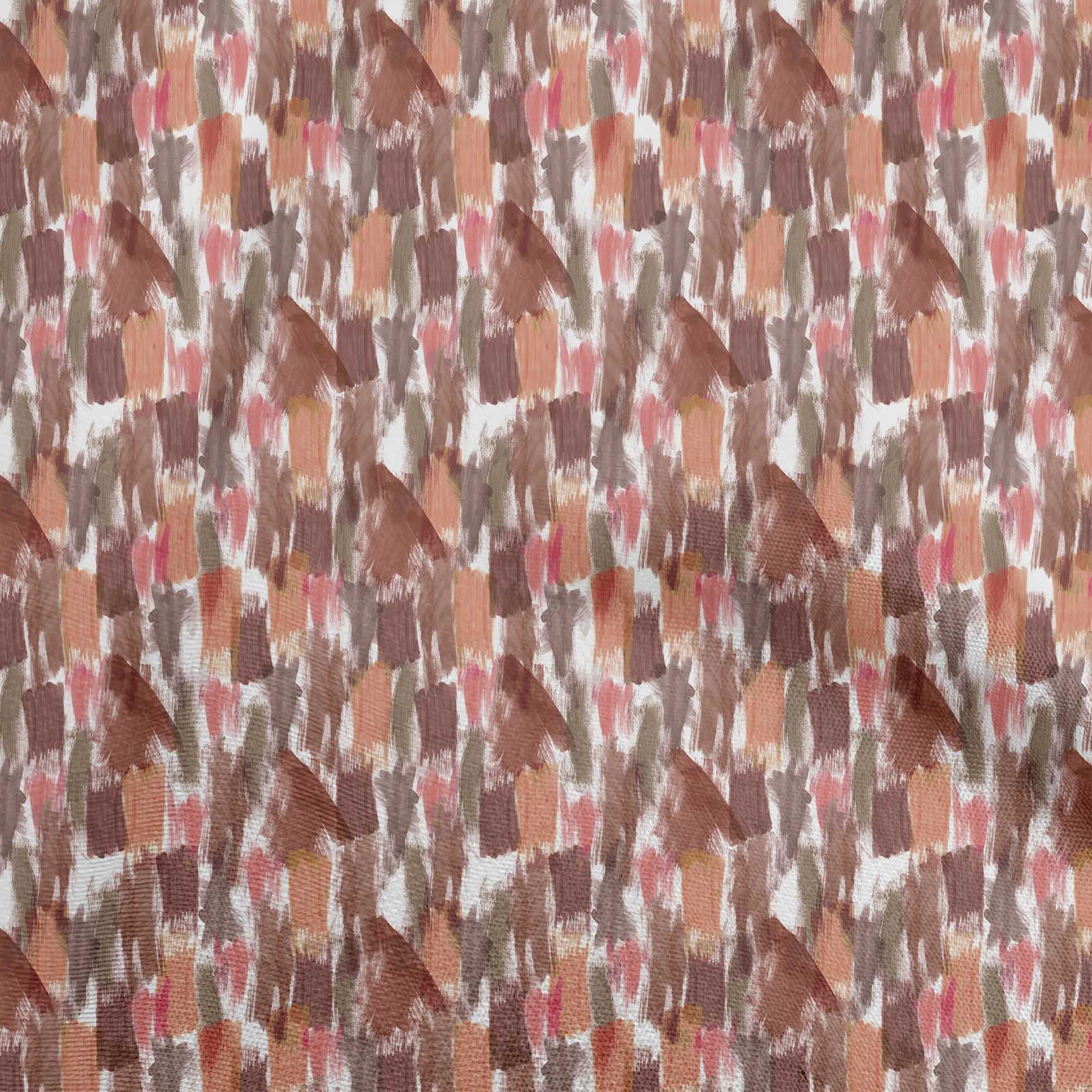 oneOone Cotton Cambric Rust Brown Fabric Abstract Watercolor Texture ...